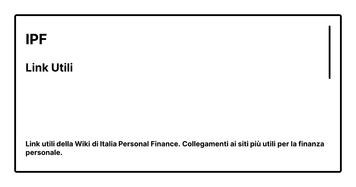 Italia Personal Finance | Link Utili
